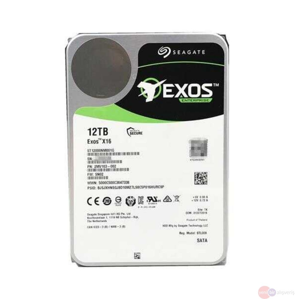 SEAGATE EXOS X16 12 TB 7200RPM 256MB 550TB/Y ENTERPRISE NAS ...
